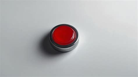 Large Red Push Button Isolated On A Gray Background Premium AI Generated Image