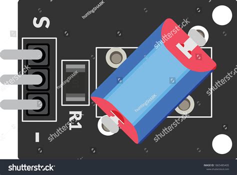 Ky020 Tilt Switch Module Motion Sensor Stock Vector Royalty Free