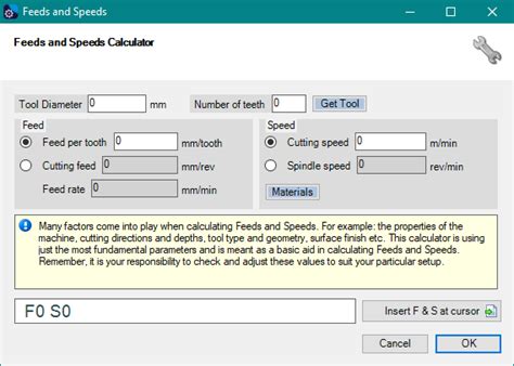 Feeds And Speeds Calculator