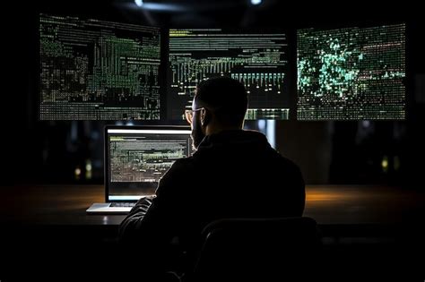 Premium Photo Programming Background With Person Working With Codes