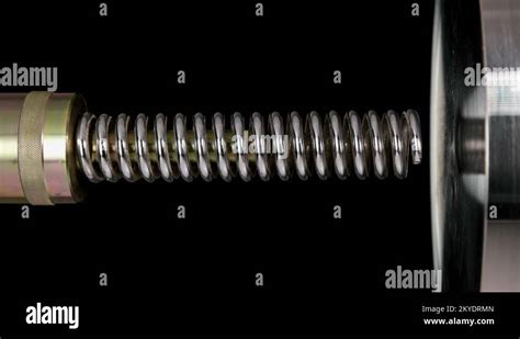 Test Of Reliability Of A Spring Compression And Decompression By A Hydraulic Stock Video