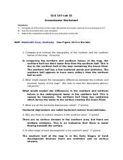 Lab 10 Worksheet Doc GLG 103 Lab 10 Groundwater Worksheet Directions A Complete All Of The