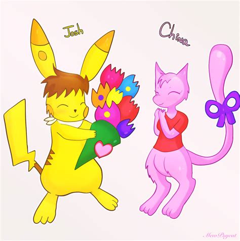 Commission Josh The Pikachu And China The Mew By Psy Fairy On Deviantart