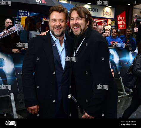 Russell Crowe And Jonathan Ross Arrive At The European Premiere Of Man Of Steel In London On