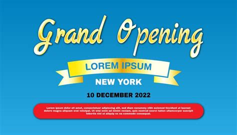 플랫 그랜드 오프닝 배경 디자인 황금 텍스트 및 그라데이션 배경 프리미엄 벡터