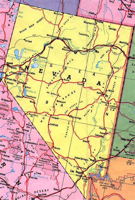 Printable Map Of Nevada