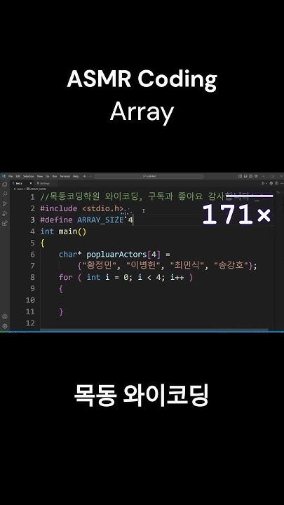 Asmr Programming C Language Array No Talk C언어 배열 Youtube