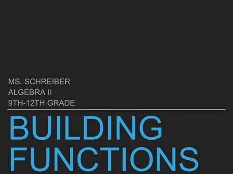 Building Functions Ppt