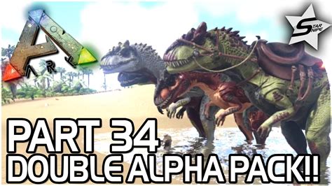DOUBLE ALPHA ALLOSAURUS PACK BIG ALLOSAURUS BATTLE ARK Survival Evolved PS Gameplay Part