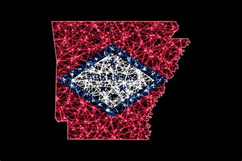 Free Photo Map Of Arkansas Polygonal Mesh Line Map Flag Map