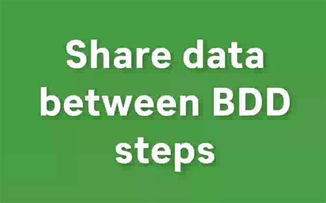bdd教程：行为驱动开发数据共享