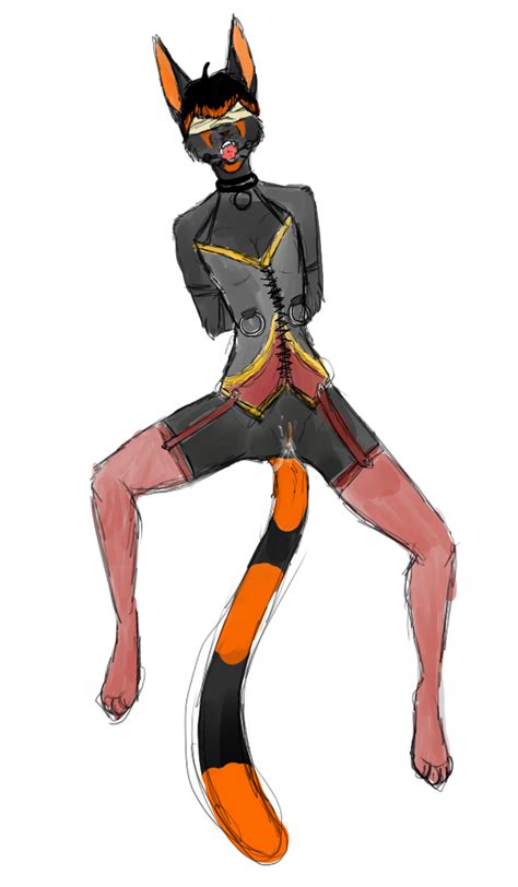 Rule 34 After Sex Anthro Blindfold Bondage Bound Collar Cum Cybera Cyberacat Feline Female