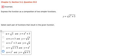 solved chapter 5 section 5 2 question 012 incorrect