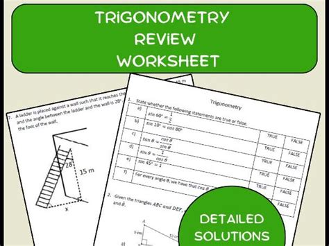Trigonometry Review Worksheet Trigonometry Worksheet Bundle 120