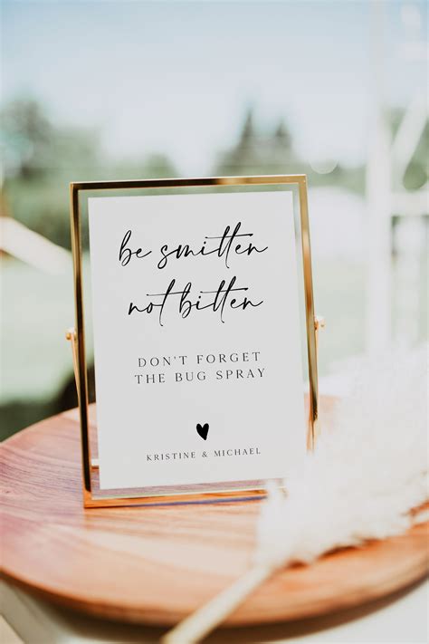 Bug Spray Sign Printable Template Modern Wedding Sign Minimalist