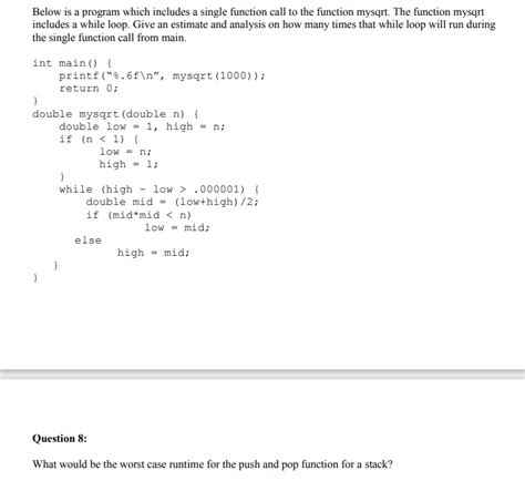 Solved Below Is A Program Which Includes A Single Function