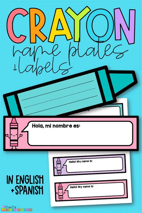 Name Plates Editable Classroom Labels Crayon Classroom Decor Desk Name Plates Classroom Labels