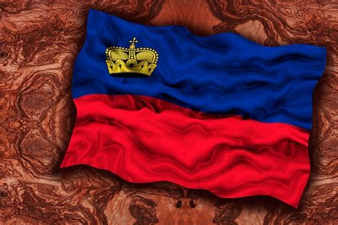 Bandera Nacional De Liechtenstein Fondo Con La Bandera De Liechtenstein