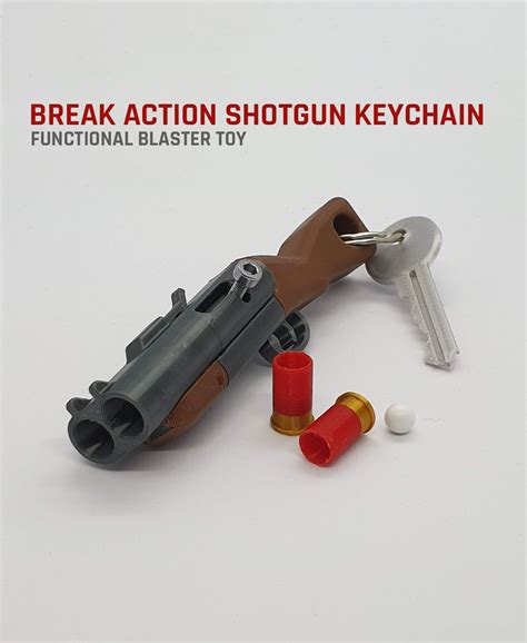 Break Action Shotgun Keychain — Functional Blaster Toy 3d Model By