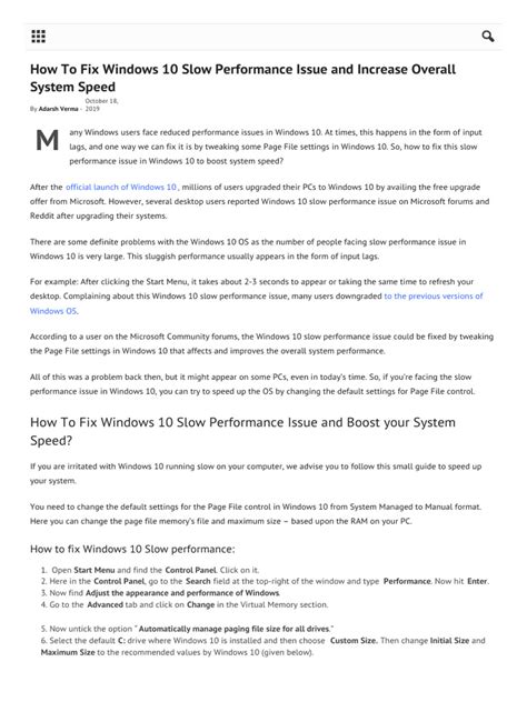 Windows 10 Speed Up Pdf Windows 10 Microsoft Windows