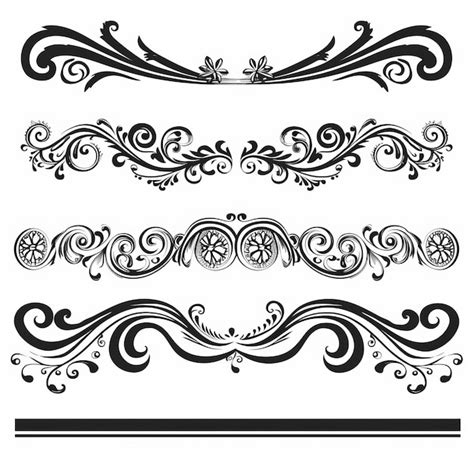 Premium Photo Text Separators Calligraphic Swirls And Filigrees Style