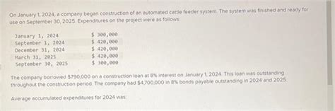 Solved On January 1 2024 A Company Began Construction Of