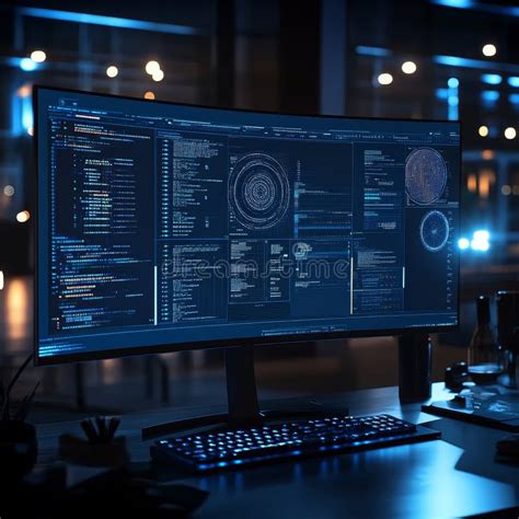 An Image Of A Frozen Design Software Screen On A Graphic Designers Workstation Stock Image