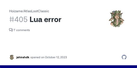 Lua Error · Issue 405 · Hoizameatlaslootclassic · Github