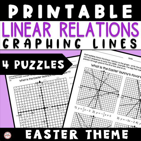 Linear Relations Graphing Lines Easter Activity Made By Teachers