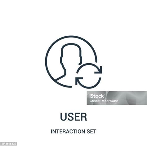 상호 작용 집합 컬렉션의 사용자 아이콘 벡터입니다 얇은 라인 사용자 개요 아이콘 벡터 일러스트 레이 션입니다 경영자에 대한 스톡