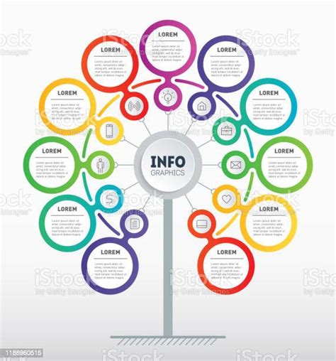 11 옵션 단계와 비즈니스 프리젠 테이션 개념 기술 또는 교육 프로세스의 인포그래픽 브로셔 디자인 템플릿 연례 보고서는 11부분으로 나뉩혀 작성됩니다 0명에 대한 스톡 벡터