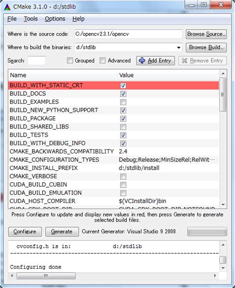 Opencv 231をvisual Cで使用する環境を整える