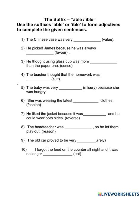 Linguistic Phonics Phase 4c Ible Able Word Worksheet Worksheets Library