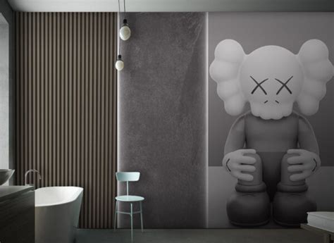Купить обои Оживающий Kaws Ч б в интернет магазине в Москве от
