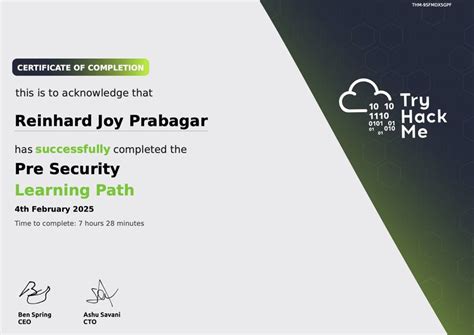 Cybersecurity Tryhackme Presecurity Keeplearning Ethicalhacking