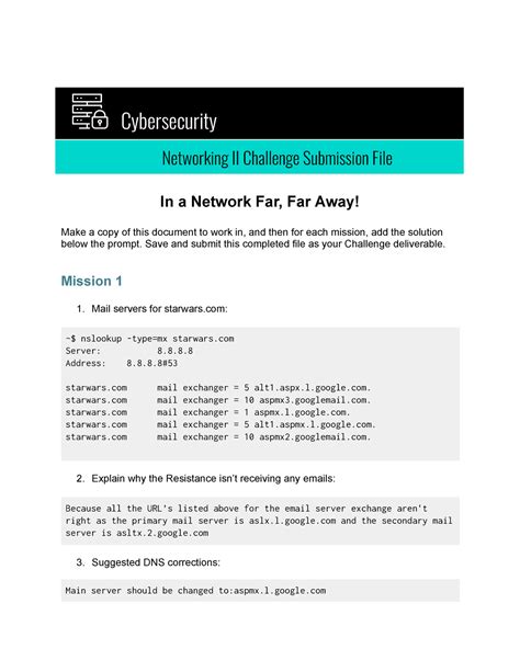 challenge 9 in a network far far away cybersecurity networking ii