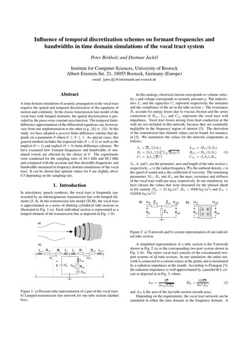 Pdf Influence Of Temporal Discretization Schemes On Formant