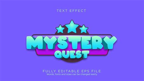Premium Vector Mystery Quest Games Ui Button Text Effect Font Type
