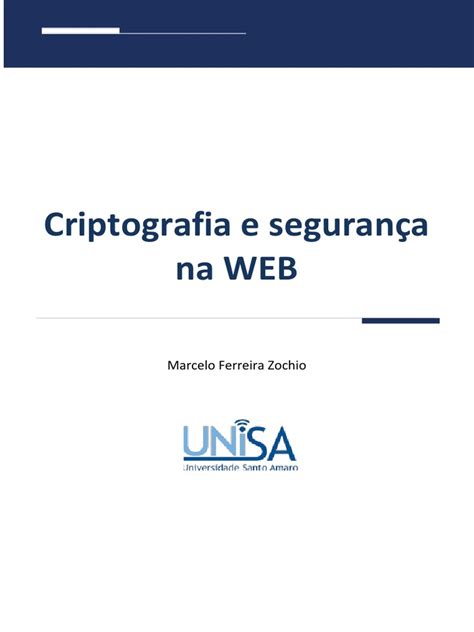 Apostila De Criptografia E Segurança Na Web Pdf Criptografia Criptografia De Chave Pública