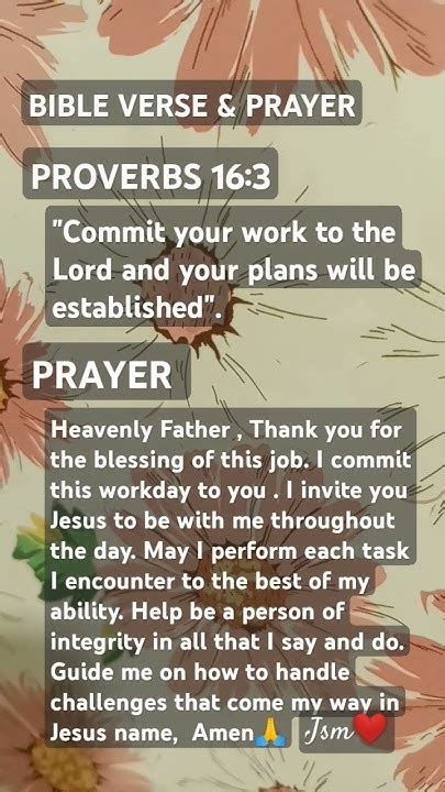 Bible Verse And Prayer Proverbs 16 3 Esv Youtube
