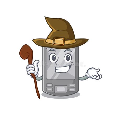 Witch Personal Digital Assistant With Mascot Shape Stock Vector