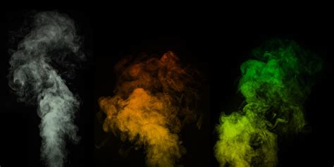 여러 가지 색상의 다른 증기 세트 사진에 오버레이 검은 배경에 연기 0명에 대한 스톡 사진 및 기타 이미지 0명 개체 그룹