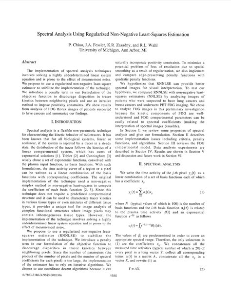 pdf spectral analysis using regularized non negative least squares