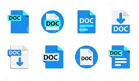 File Format Extensions Icons Collection Of Vector Icons Stock Vector