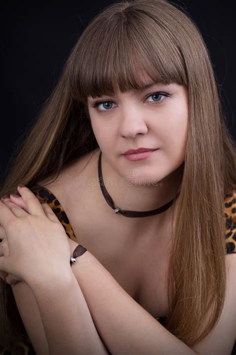 Portrait Of Girl In Leopard Print Dress Stock Image Image Of Pose