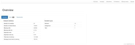 高效数据预处理方法：data profiling库应用 csdn博客