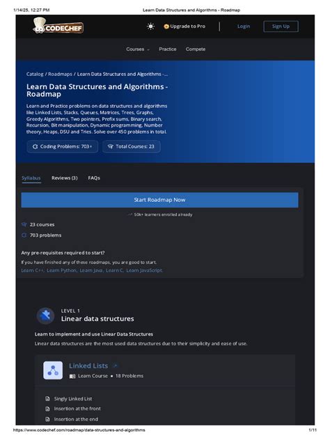 Learn Data Structures And Algorithms Roadmap Pdf Matrix