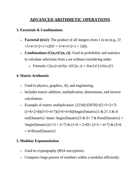 Advanced Arithmetic Operations Part 4 Pdf