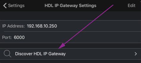 HDL Control Gateway Configuration