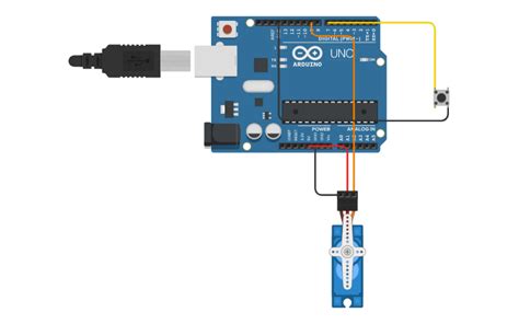 Circuit Design Esquemático Micro Servo Com Botão Tinkercad